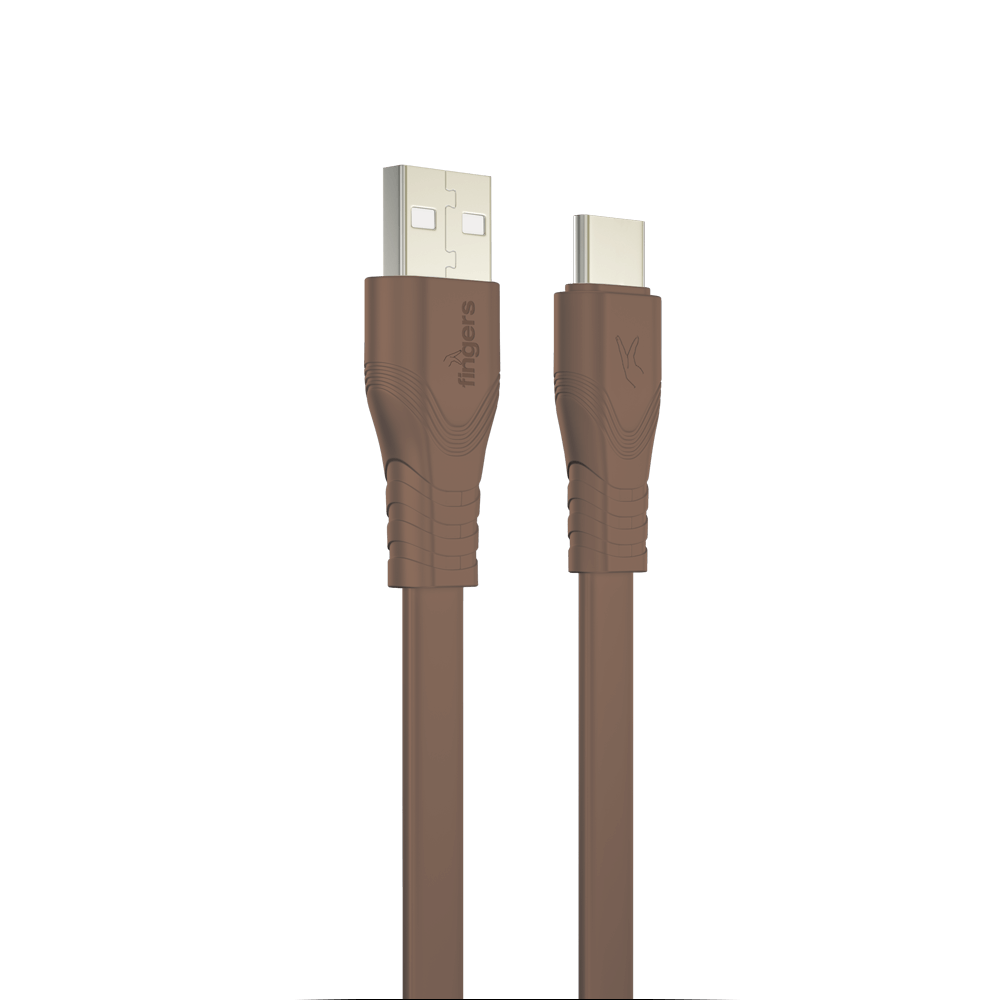 FINGERS FMC-FlatType-C | Superior Tangle-free Cable with Data Support