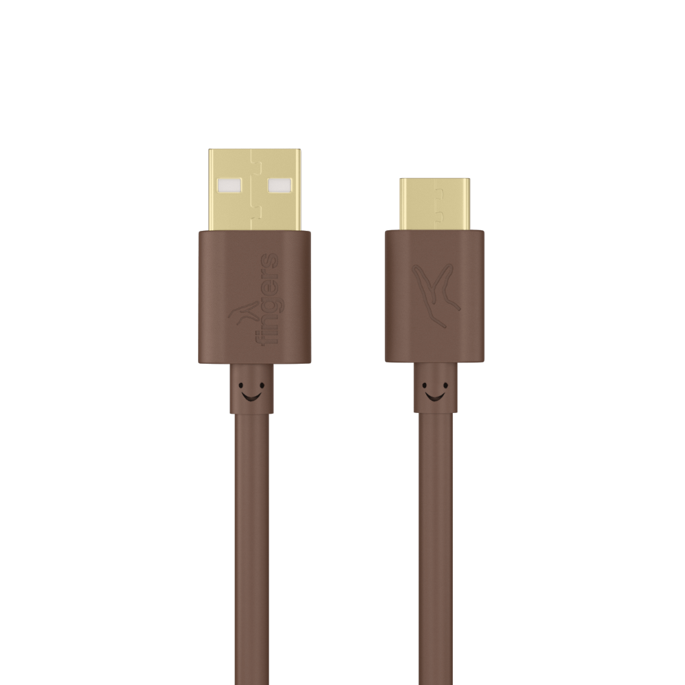 FINGERS FMC-TypeC-1.5m Mobile Cable with Type C port in Caramel Brown Color