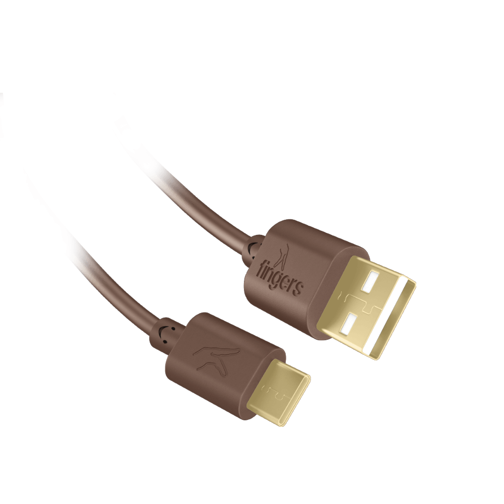 FINGERS FMC-TypeC-1.5m Mobile Cable with Type C port in Caramel Brown Color