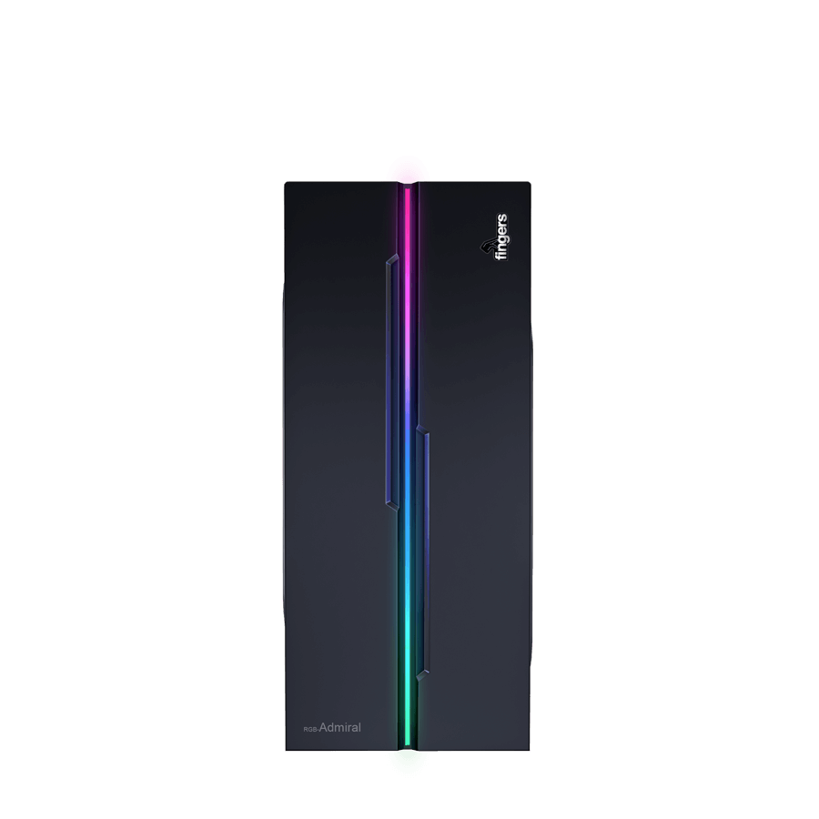 Front View of FINGERS RGB-Admiral PC Cabinet with ARGB Lights