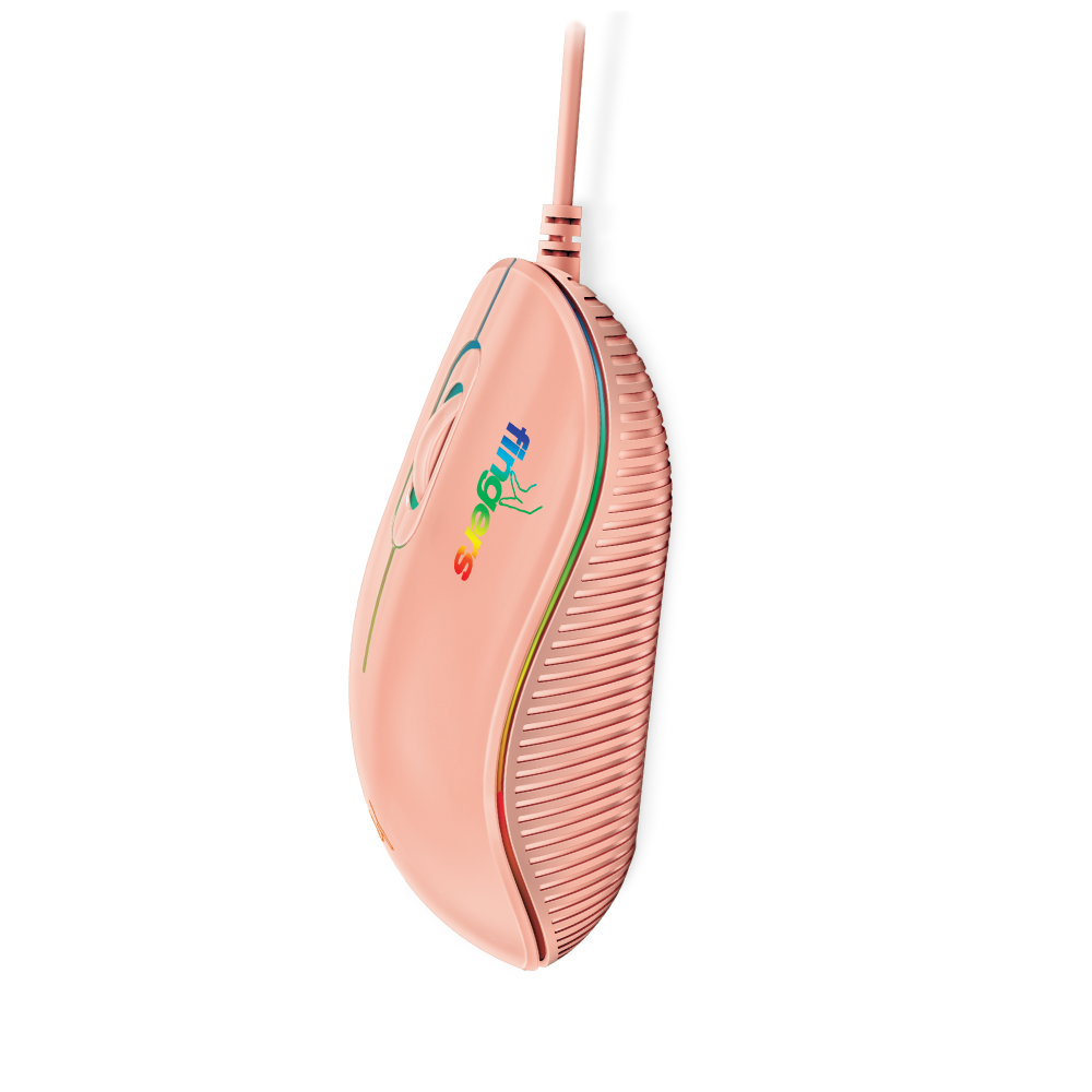 FINGERS RGB-Debonair Wired Mouse in Blush Pink