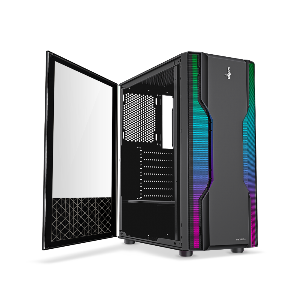 FINGERS RGB-WildBox Full-ATX PC Cabinet Open View