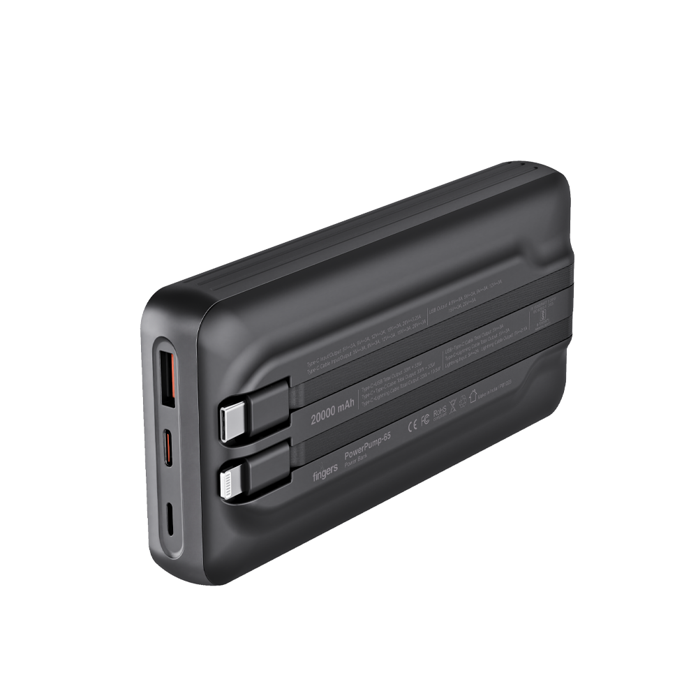 FINGERS PowerPump-65 Power Bank Side View