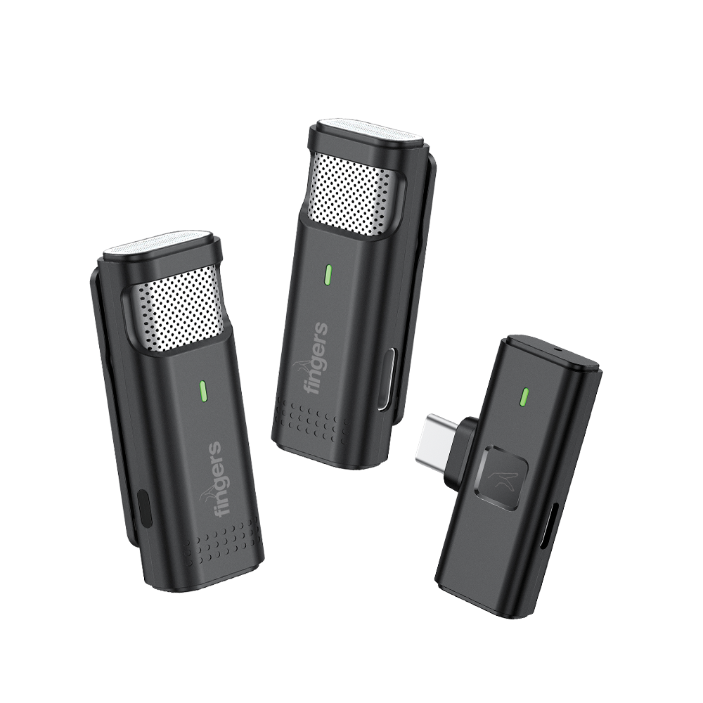 FINGERS Duo-PhoneMic Lavalier Wireless Mic Closed Charging Case