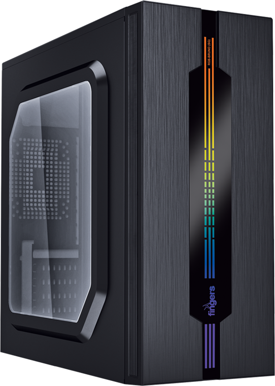 Side Panel View of FINGERS RGB- Bruno (SG) PC Cabinet with ARGB Lights ...